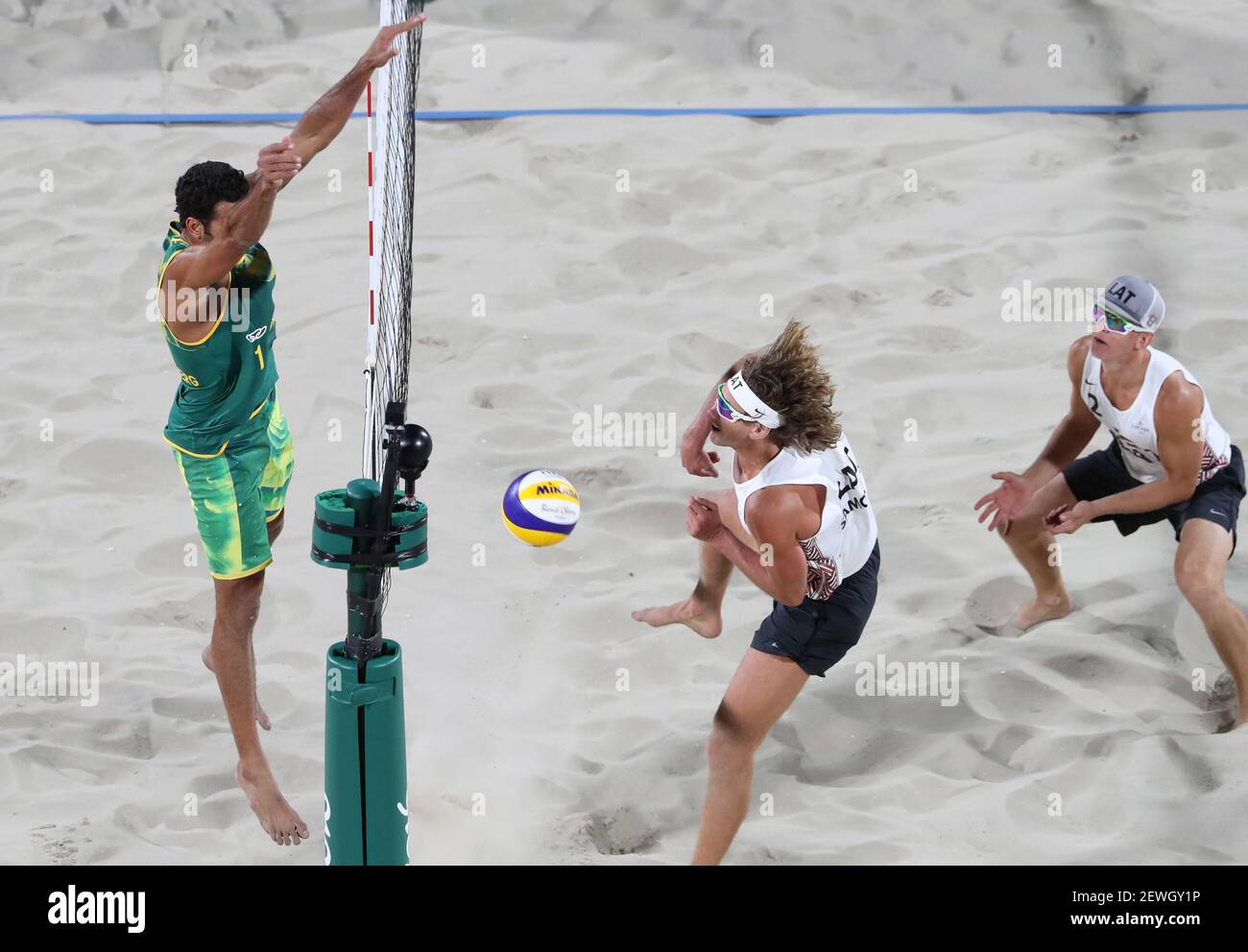RIO DE JANEIRO, RJ - 11.08.2016: OLYMPICS 2016 BEACH VOLLEYBALL - Pedro Solberg (BRA) during the ...