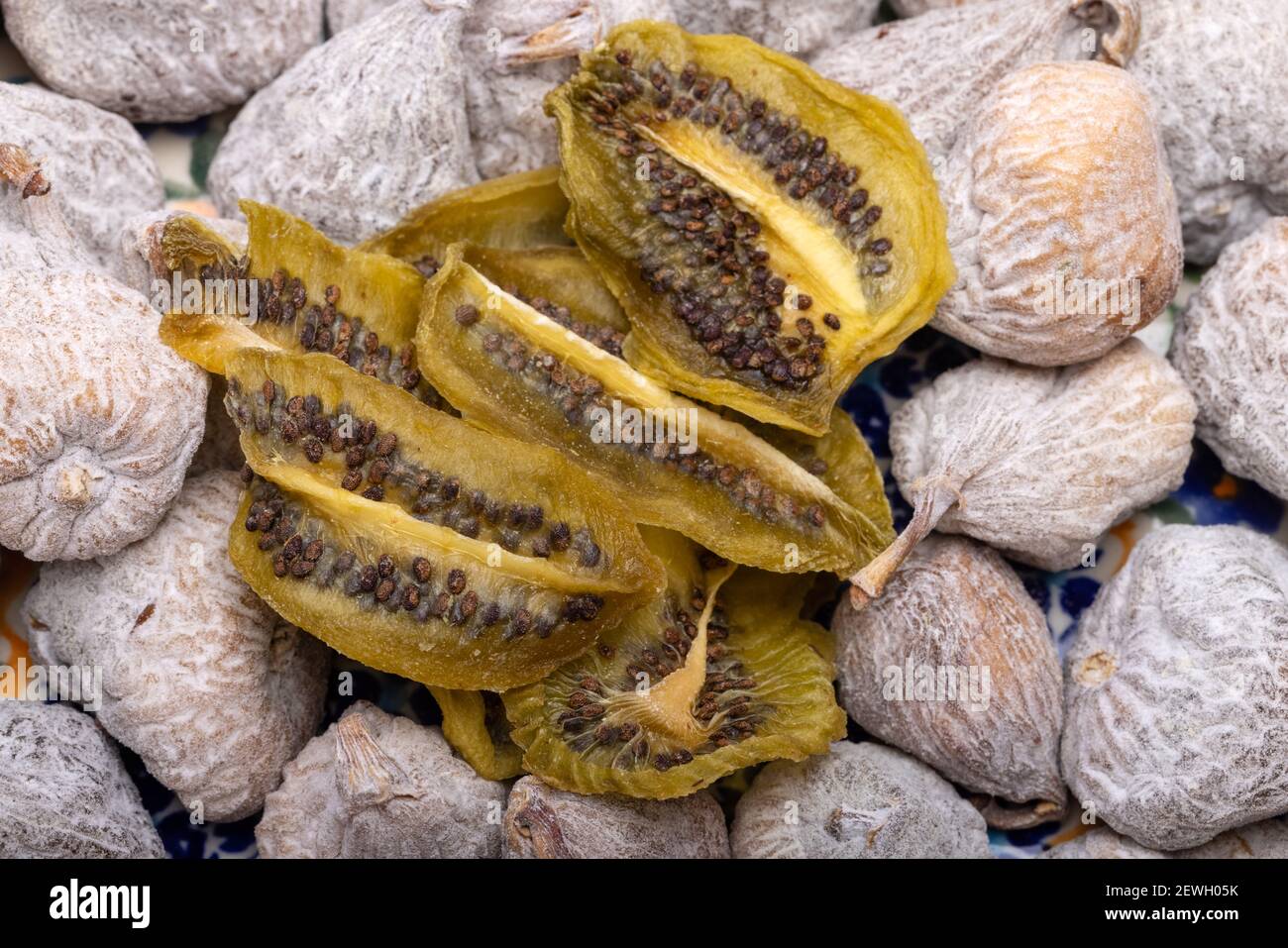 Set of dried tropical fruits. A healthy and nutritious snack and an ...