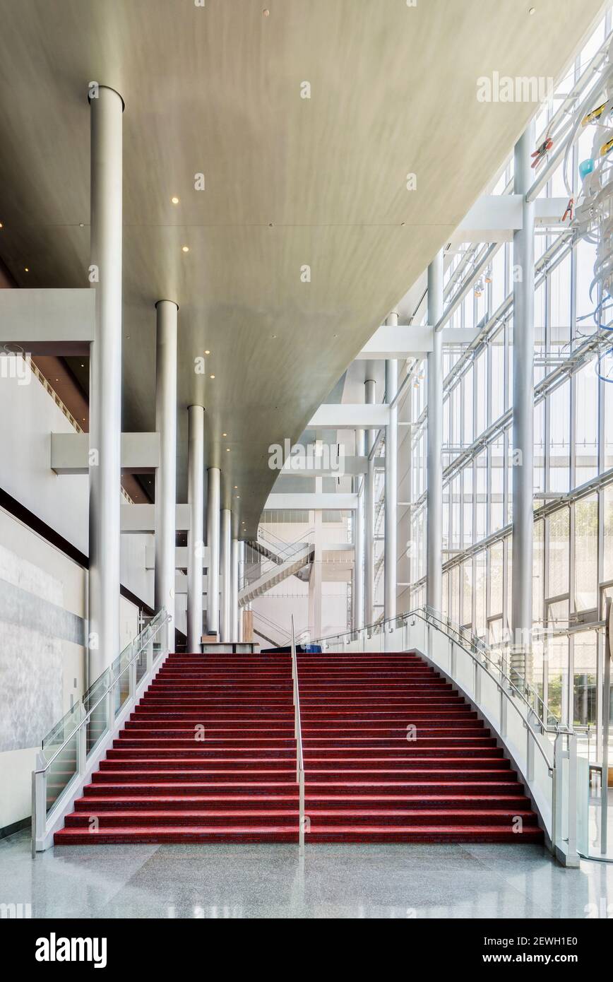 Light and airy atrium of a modern building with marble floors Stock ...