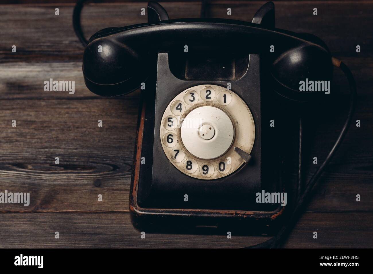 black retro telephone technology communication classic style Stock ...