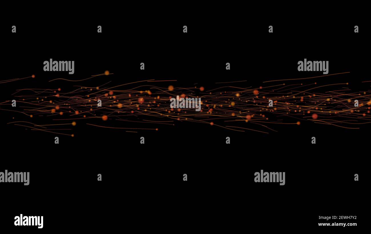 3D illustration - particles floating on black Stock Photo - Alamy