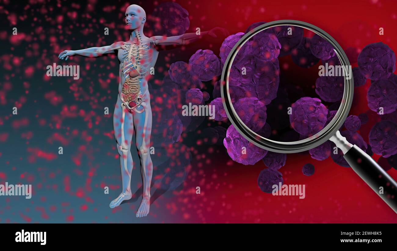 3D illustration - Immunity Against Diseases with particle Stock Photo ...