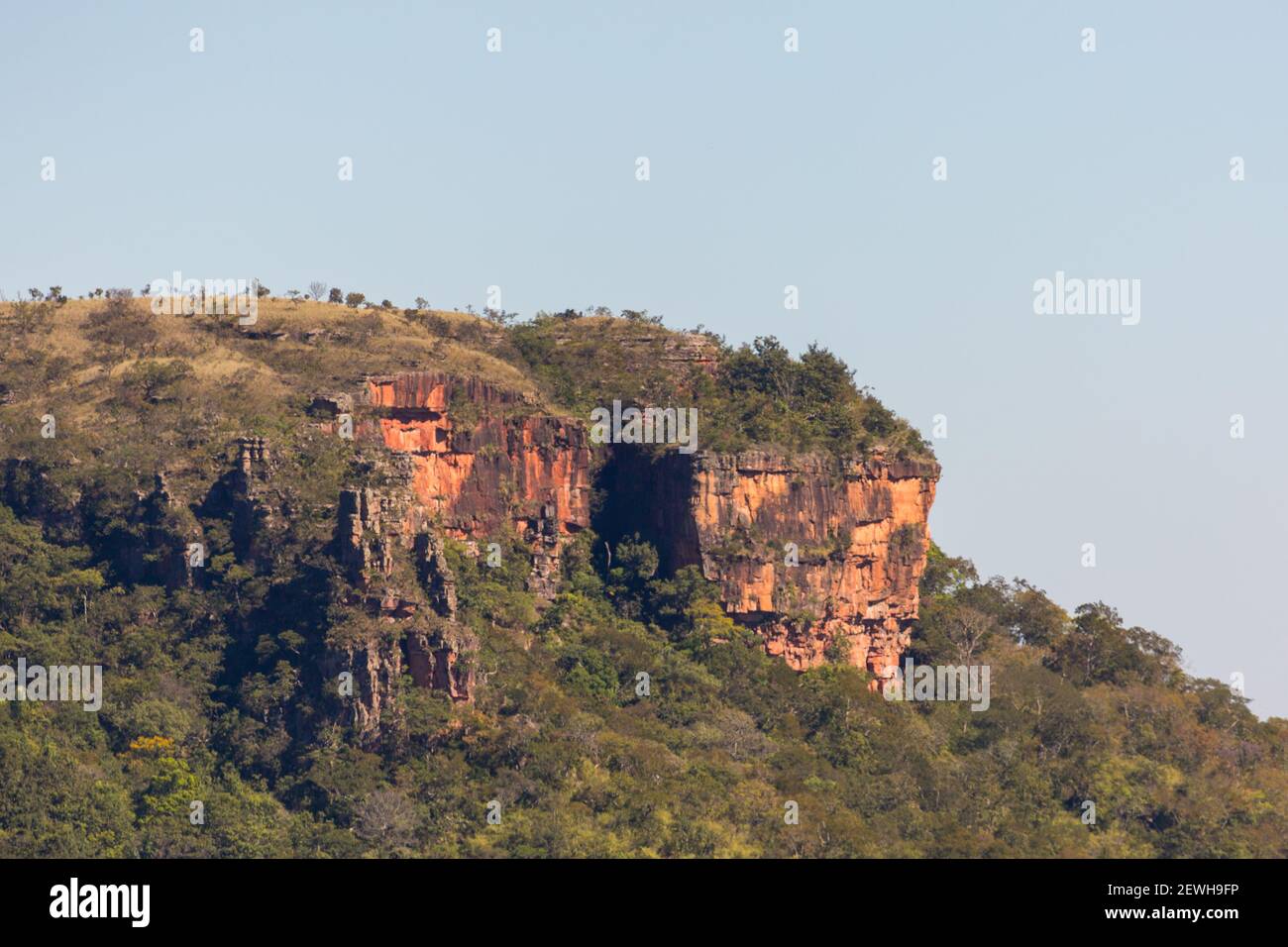 Rock formation on the Plateau of the Chapada dos Guimaraes Nationalpark ...
