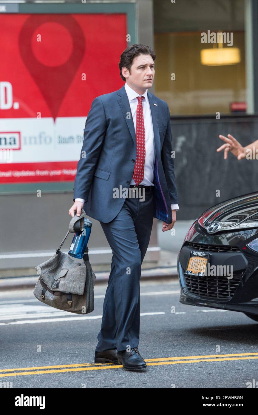 Toby Leonard Moore, on the set of Billions in Financial District, New ...
