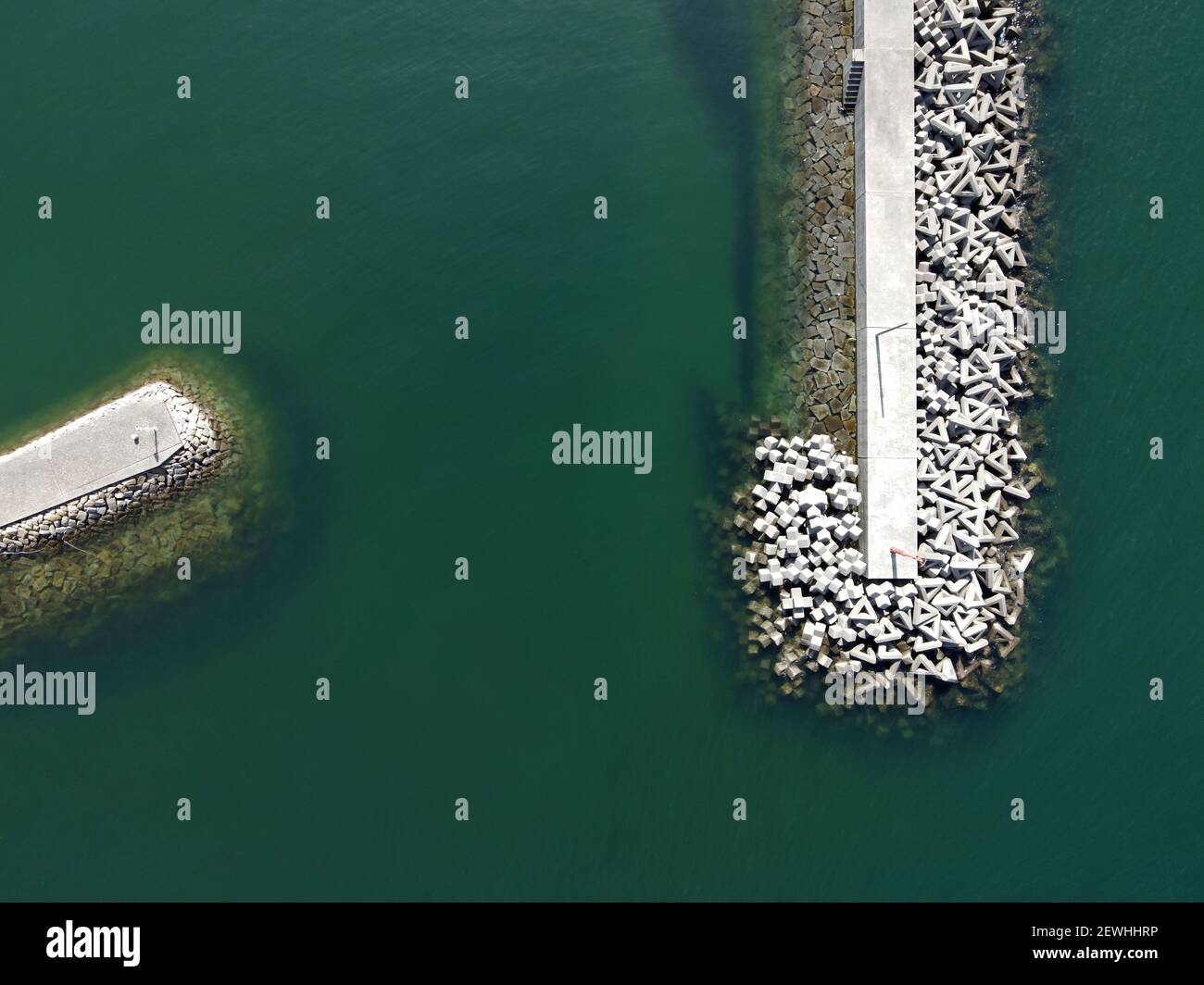 Aerial view wave breakwater hi-res stock photography and images - Alamy