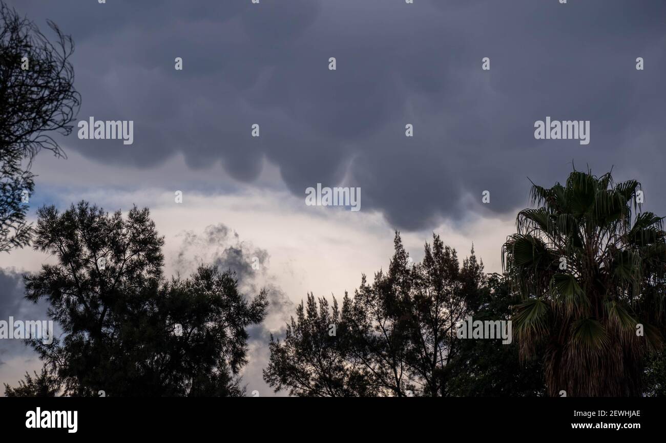 Late seasonal summer thunderstorm over Johannesburg, Gauteng province ...