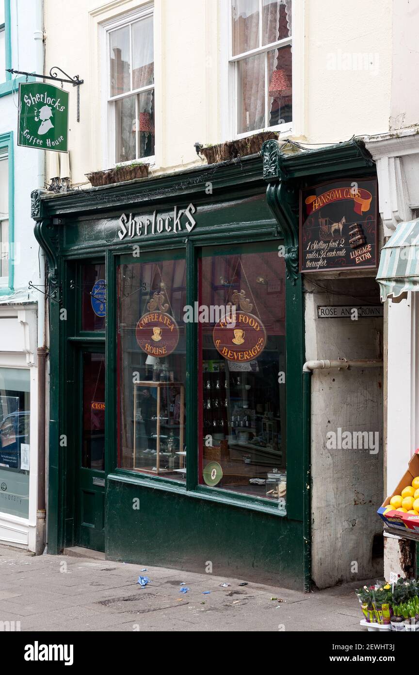 WHITBY, NORTH YORKSHIRE, UK - MARCH 18, 2010: Sherlocks, a pretty ...