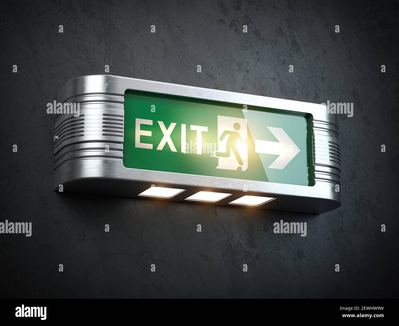 Vintage illuminated exit sign hi-res stock photography and images - Alamy