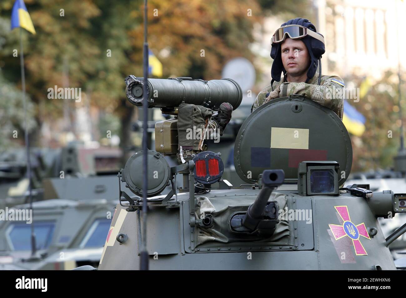 A rehearsal for the Independence Day military parade in central Kyiv ...