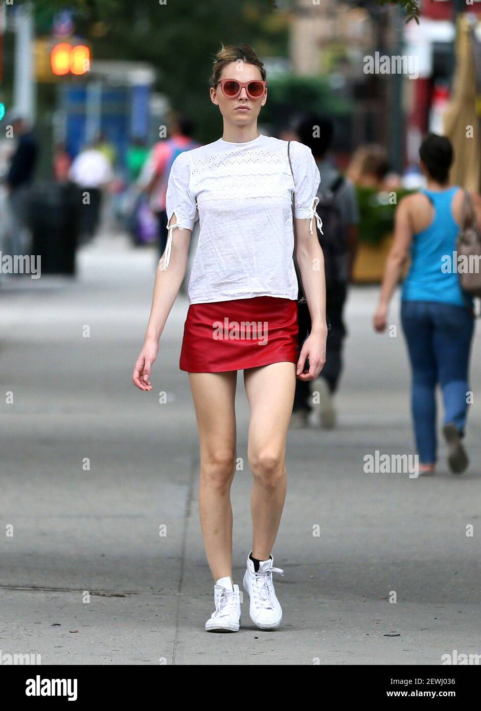 Transgender model Andreja Pejic is seeing walking in the East Village ...