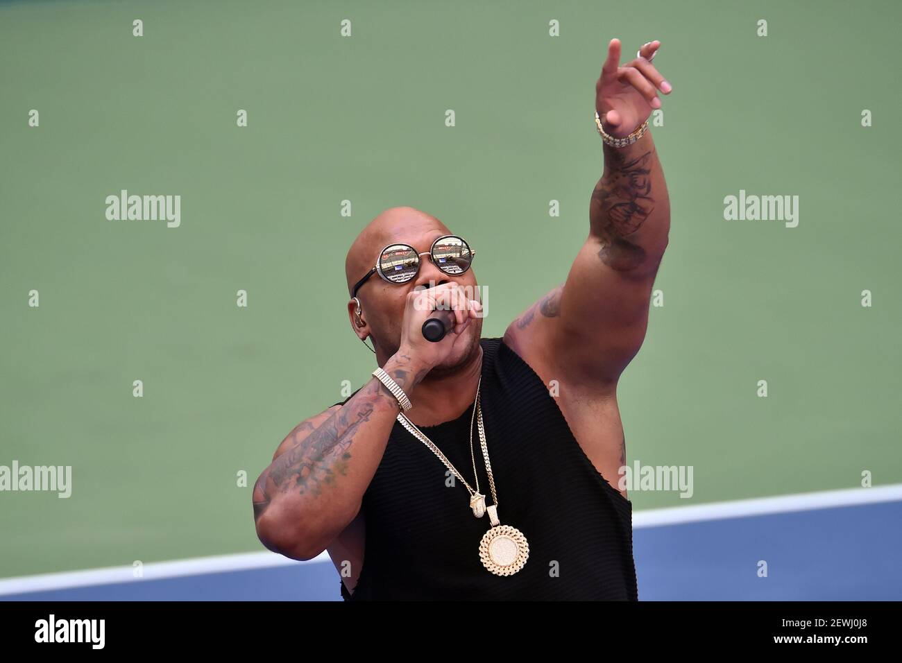 Rapper Flo Rida performs during Arthur Ashe Kids' Day prior to the ...