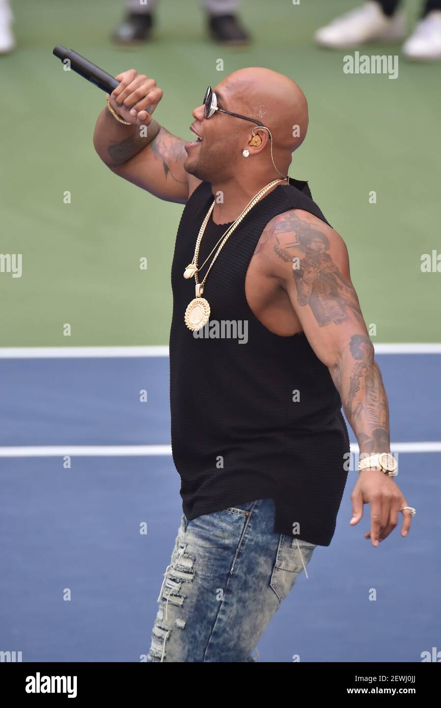 Rapper Flo Rida performs during Arthur Ashe Kids' Day prior to the ...