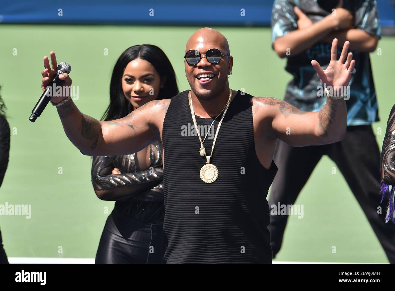 Rapper Flo Rida performs during Arthur Ashe Kids' Day prior to the ...