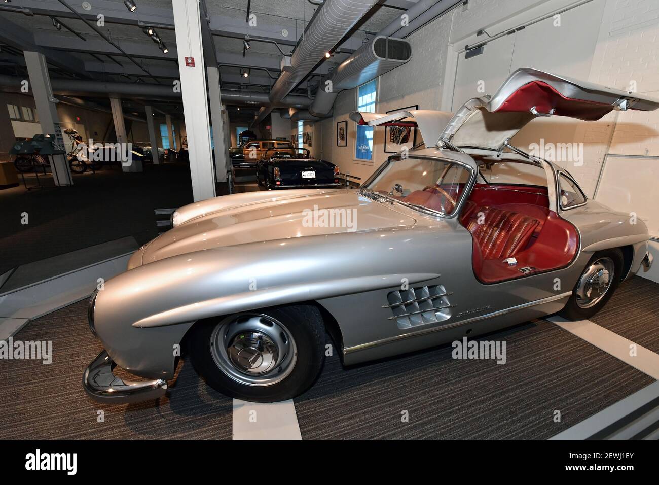 The 1954 Mercedes-Benz 300SL Gullwing owned by Sam Posey on display at ...