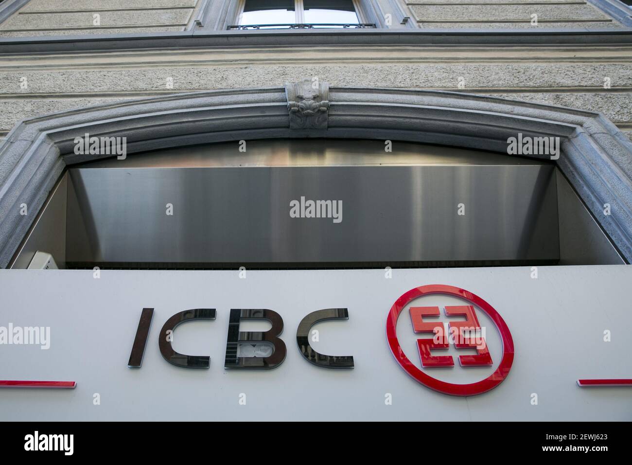 A logo sign outside of the Milan branch of the Industrial and ...