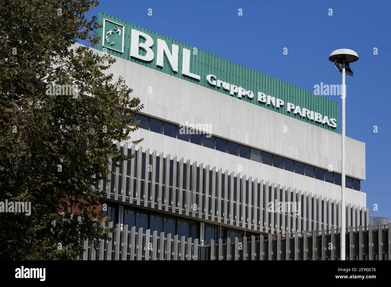 A logo sign outside of a facility occupied by Banca Nazionale del ...