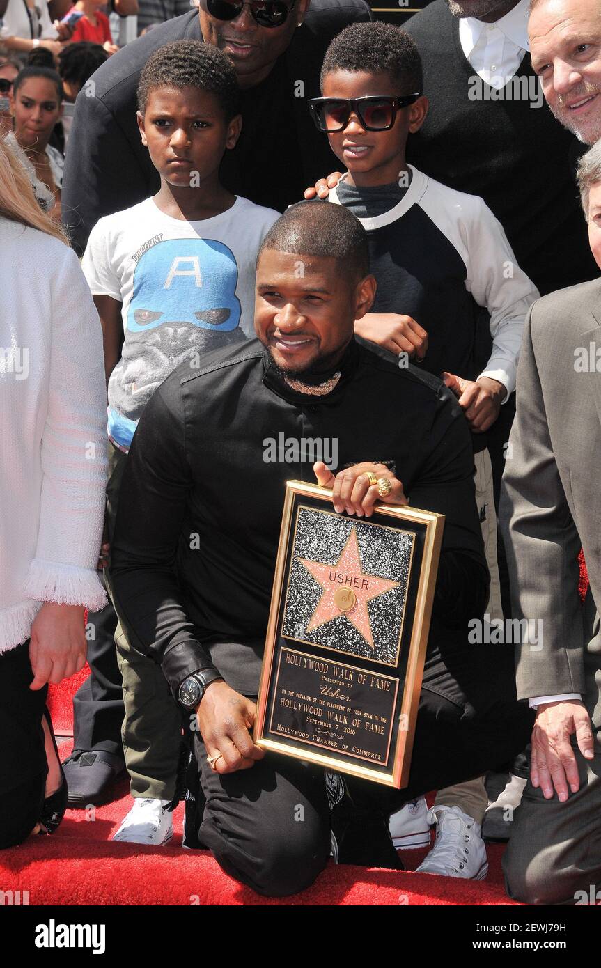Usher with Sons (L-R) Naviyd Ely Raymond and Usher Raymond V at Usher's ...