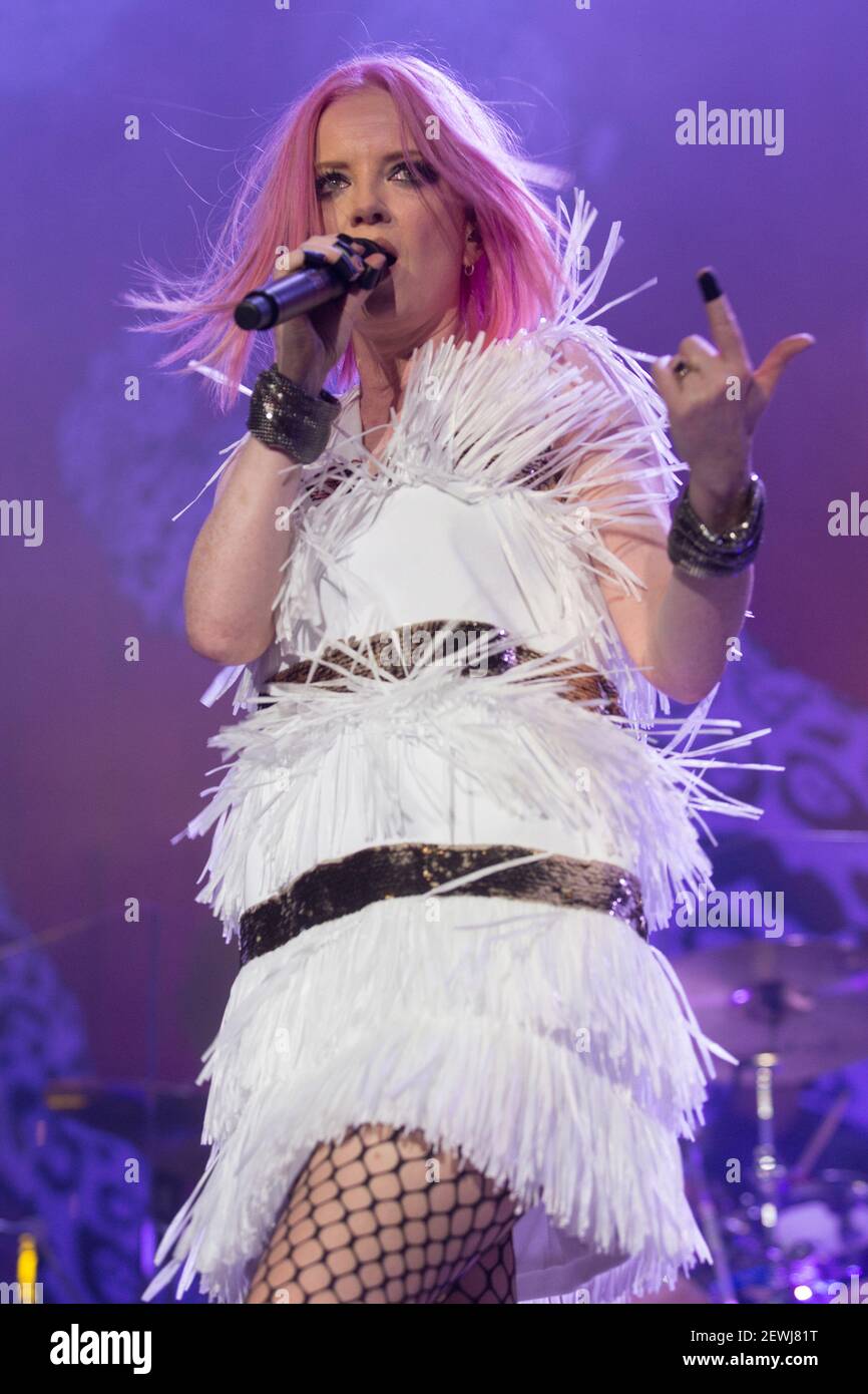 Shirley Manson vocalist of Garbage band performs a concert on stage to ...