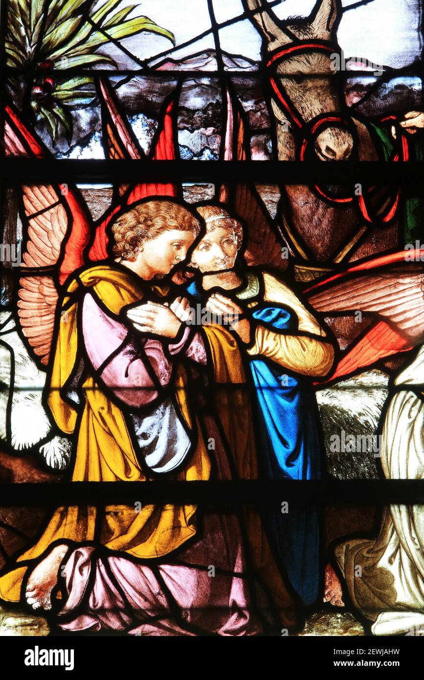 Christian praying stained glass hi-res stock photography and images - Alamy