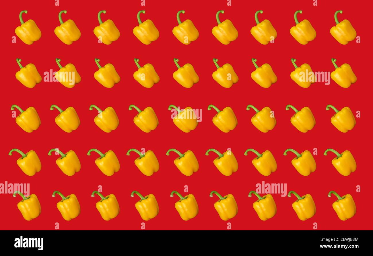 Yellow bell peppers pattern Stock Photo - Alamy