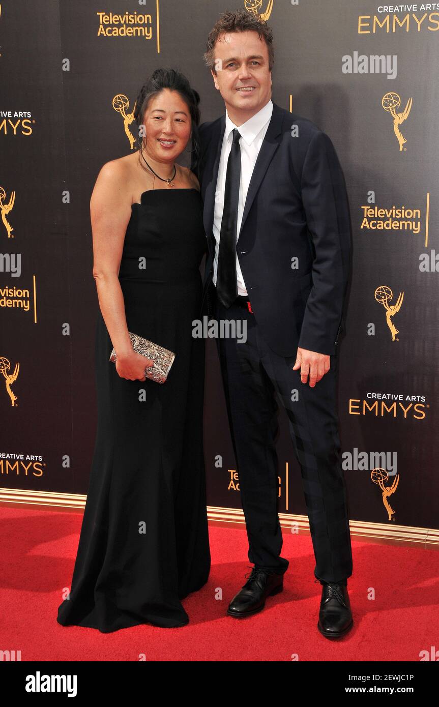 (L-R) Debbie Dao and Sean Callery arrives at the 2016 Creative Arts ...