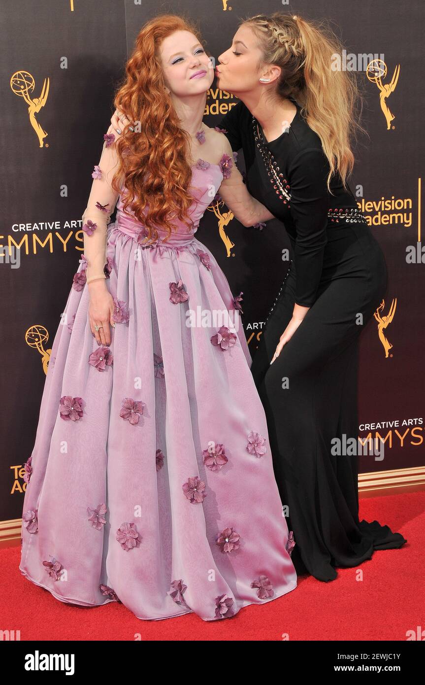 (L-R) Francesca Capaldi and G Hannelius arrives at the 2016 Creative ...