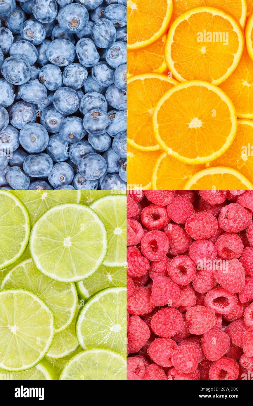 Berry fruits oranges berries fruit food background collection collage ...