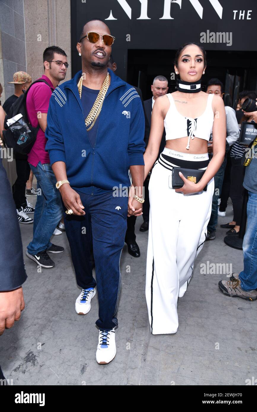 Juicy J and Regina Perera attend NY: HOOD BY AIR Arrivals Spring Summer ...