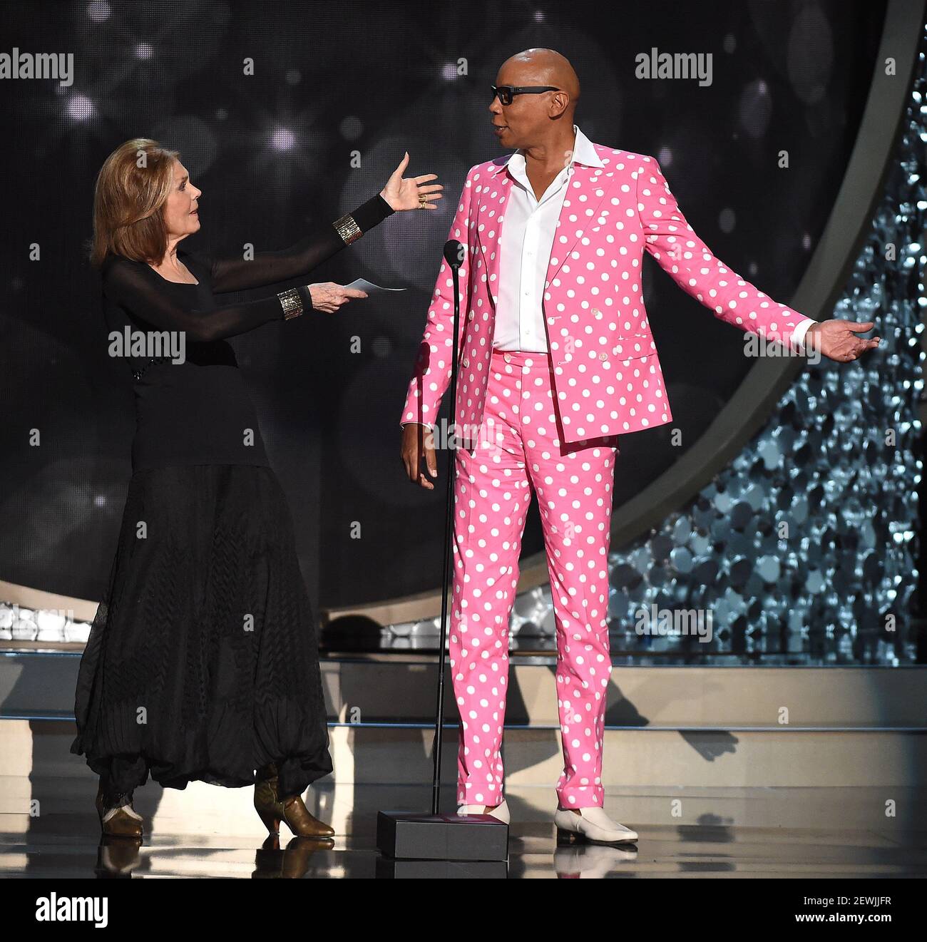 Gloria Steinem and RuPaul Charles at the 2016 Creative Arts Emmys at ...