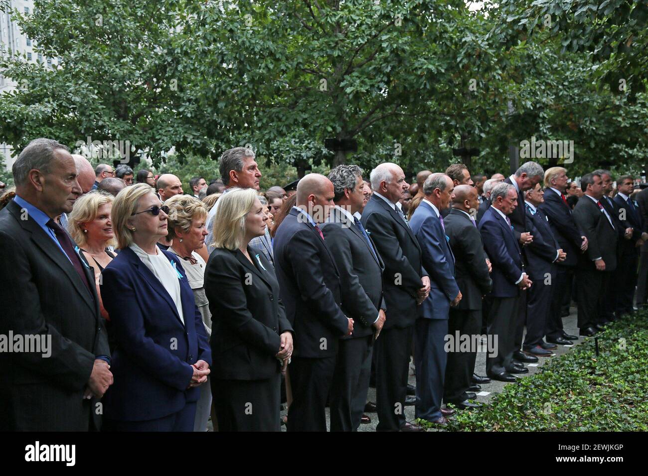 Politicians attend a memorial service at the National 9/11 Memorial on ...