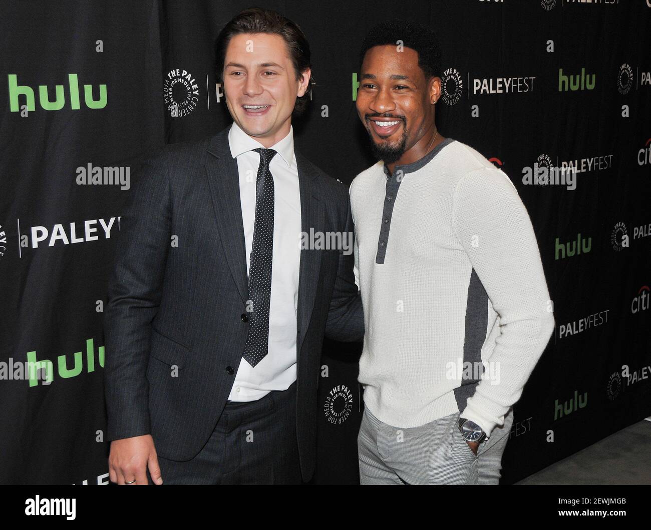 (L-R) Augustus Prew and Aaron Jennings arrives at the 2016 PaleyFest ...