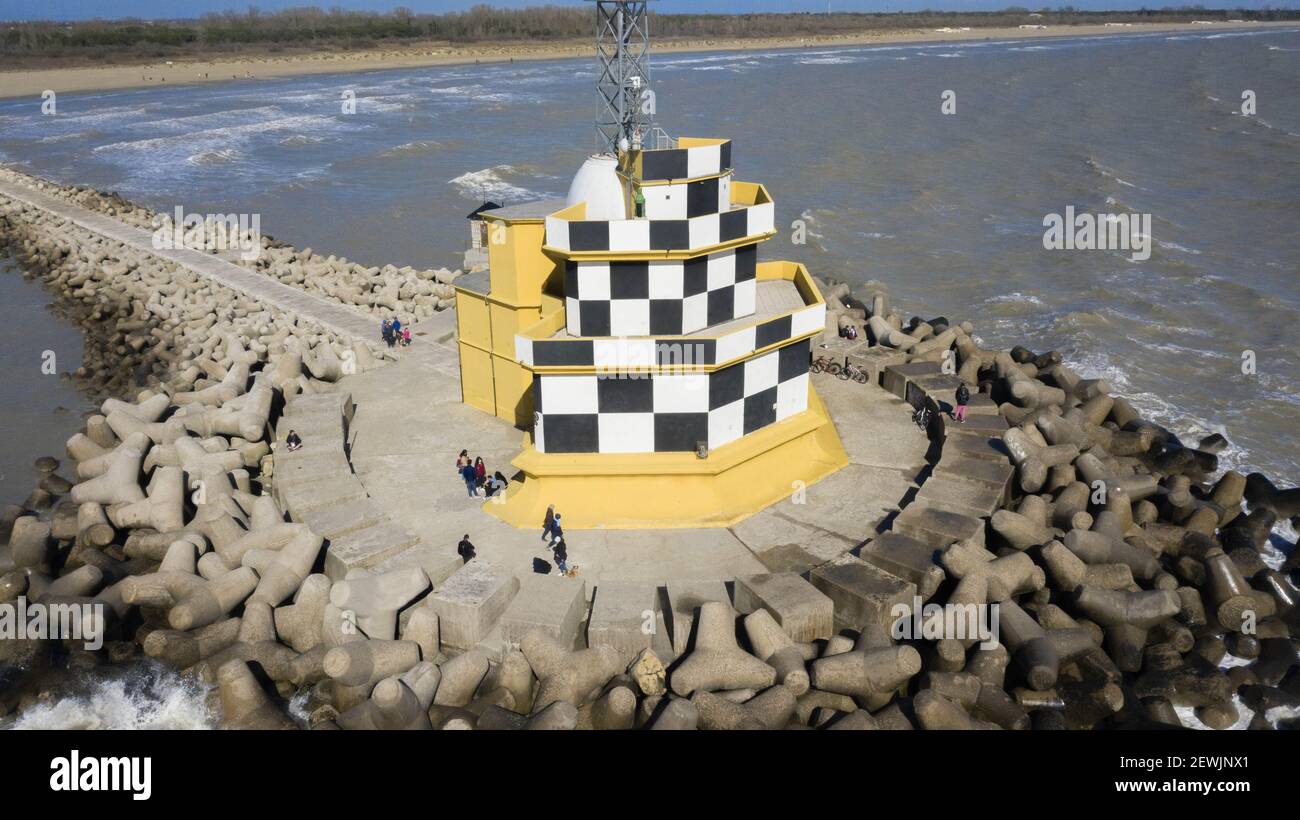 Lighthouse Punta Sabbioni from above,aerial view Stock Photo - Alamy