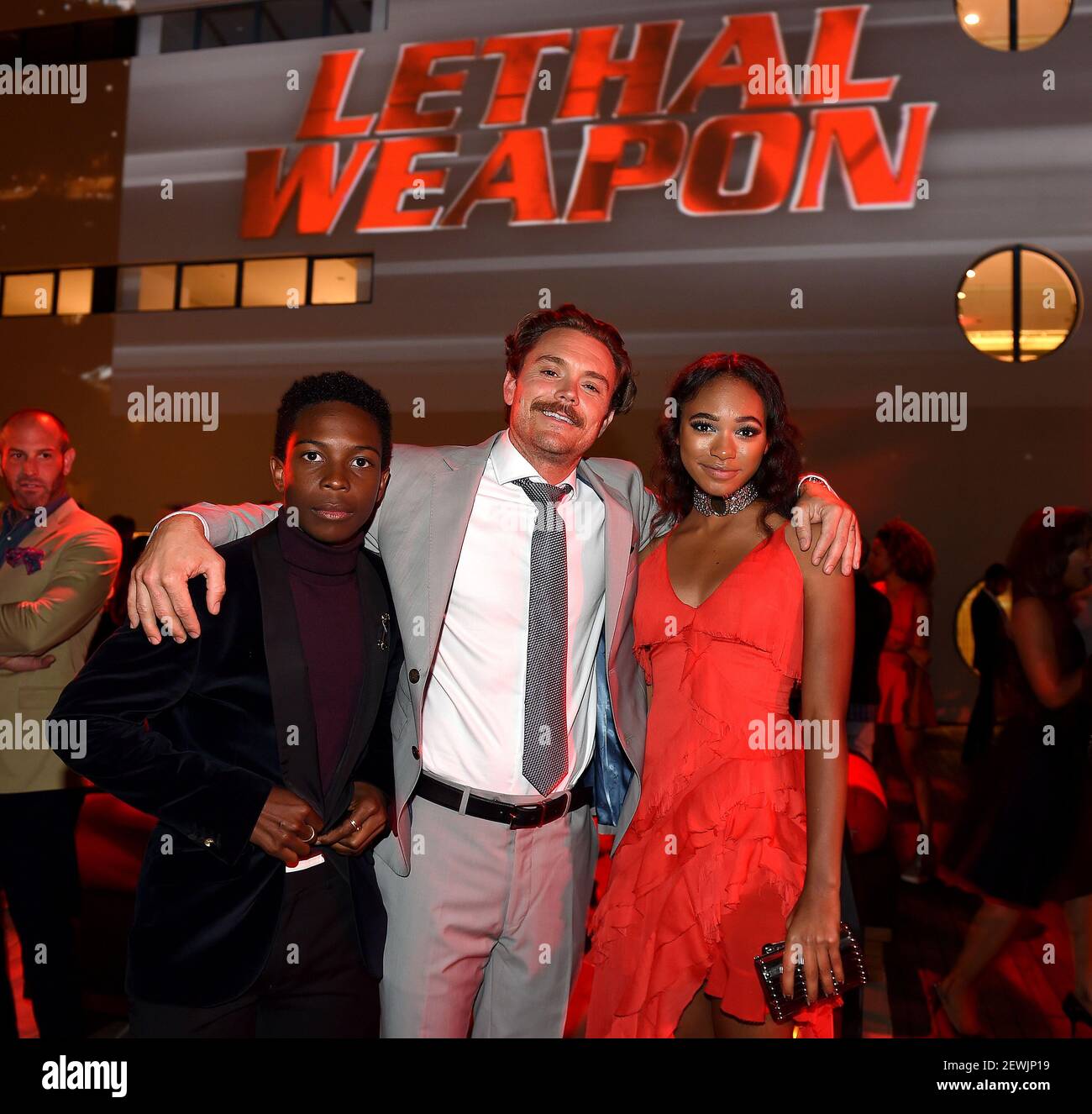 LOS ANGELES - SEPTEMBER 12: Dante Brown, Clayne Crawford, and Chandler ...