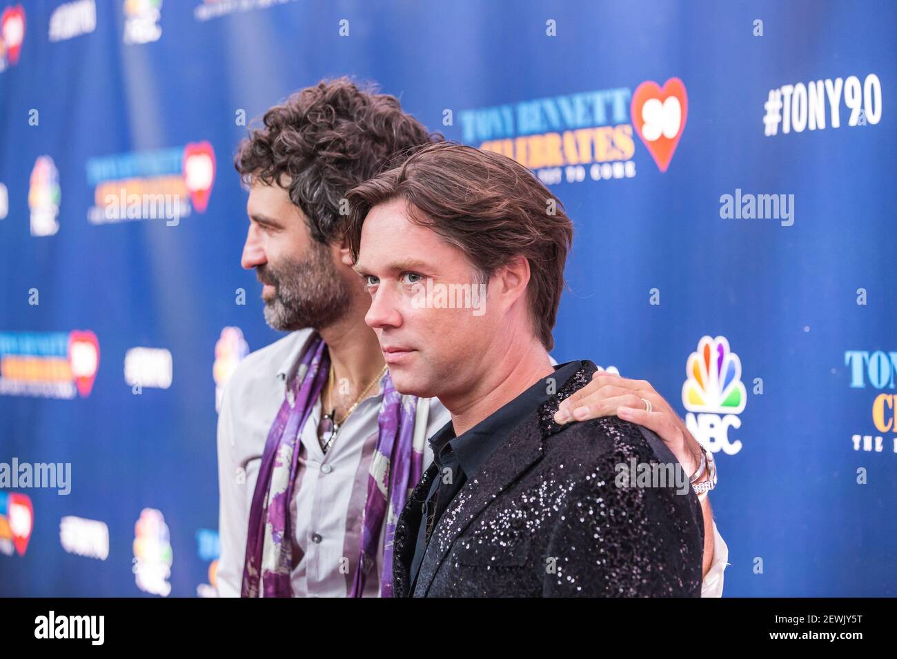 Jorn Weisbrodt and singer Rufus Wainwright attends as Tony Bennett ...