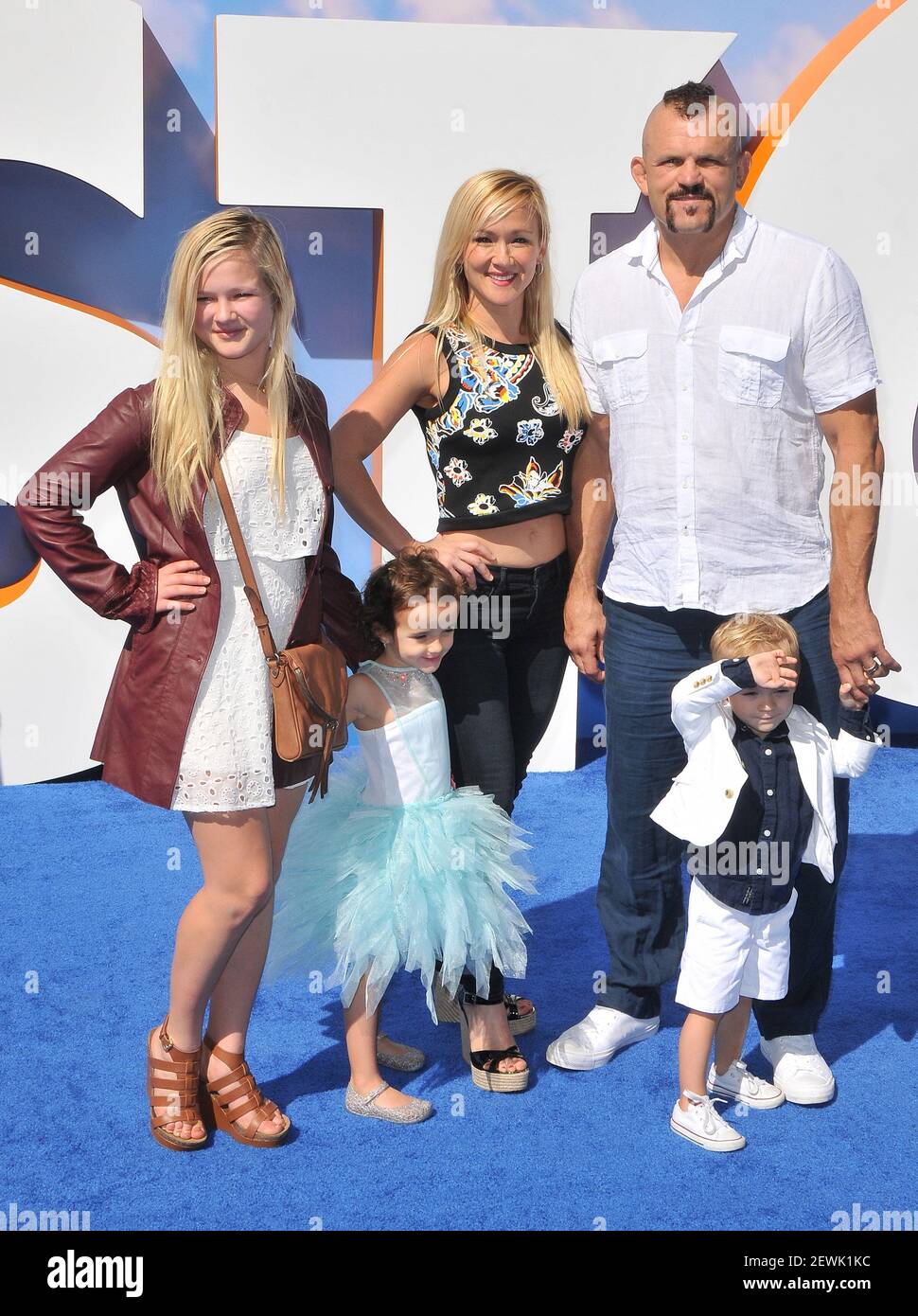 Chuck Liddell, Heidi Northcott and Kids arrives at the "Storks" Los ...