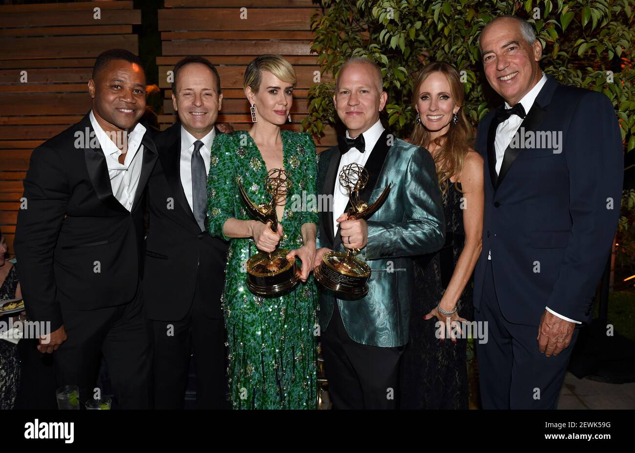 (L-R) Cuba Gooding Jr., CEO, FX Networks, John Landgraf, Sarah Paulson ...