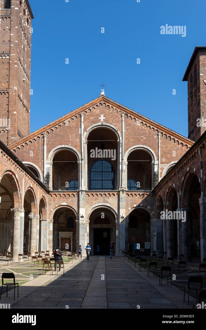 Milan. Saint Ambrogio Basilica Stock Photo - Alamy