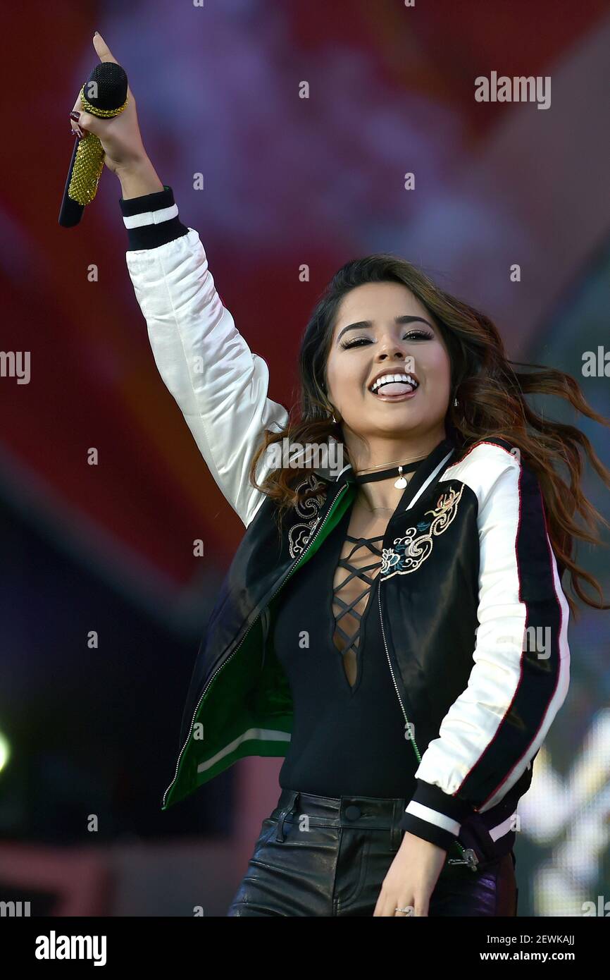 Singer Becky G performs live at the 2016 Global Citizen Festival held ...