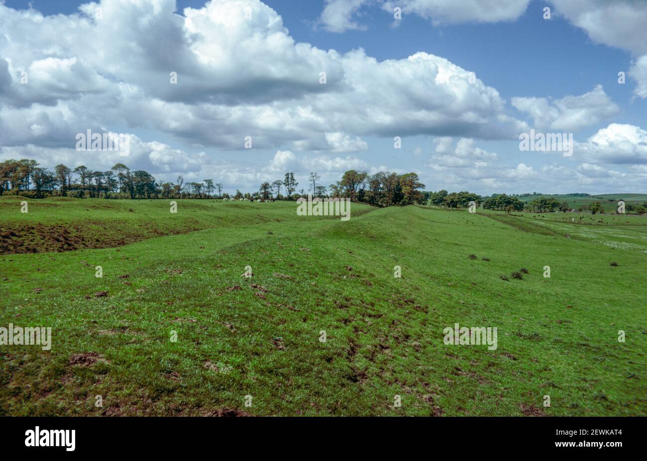 Remains of a Roman defensive fortification known as Hadrian’s Wall ...