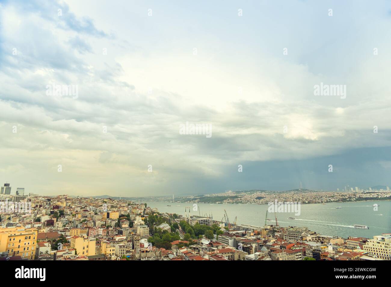 Top view from Galata Tower in Istanbul, Turkey Stock Photo - Alamy