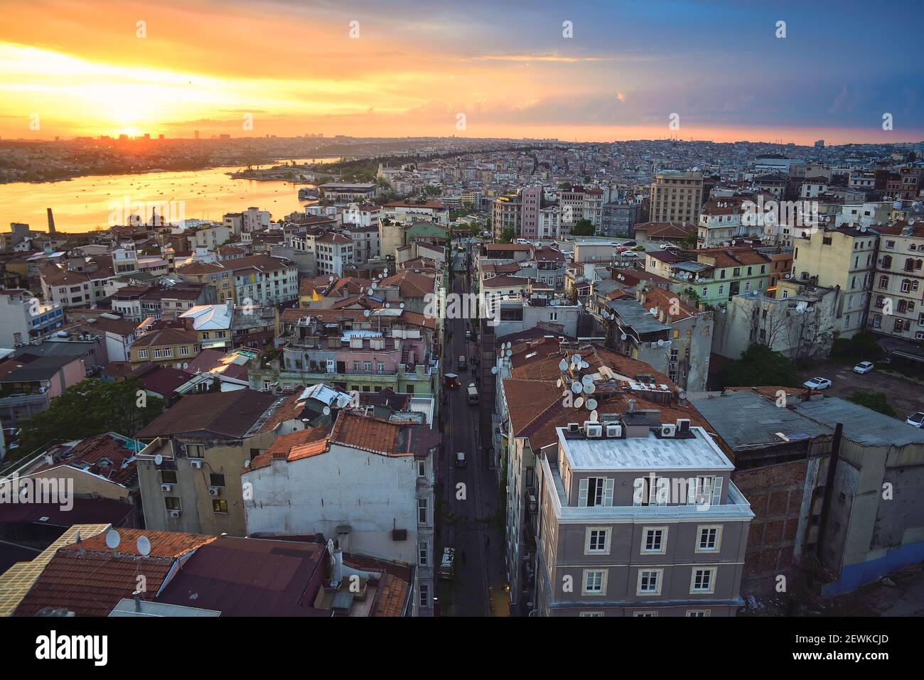 Top view from Galata Tower in Istanbul, Turkey Stock Photo - Alamy