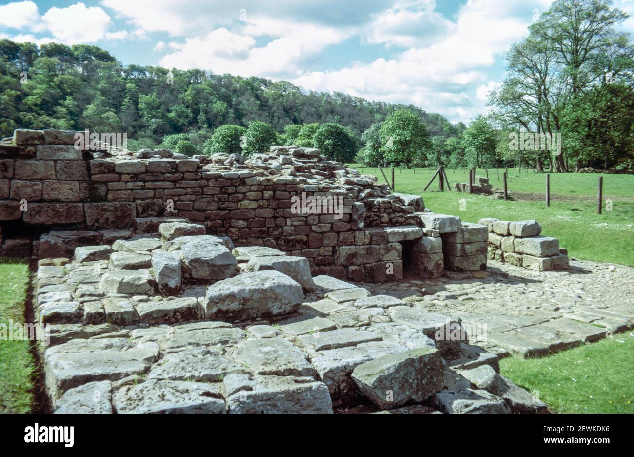 Remains of a Roman defensive fortification known as Hadrian’s Wall ...