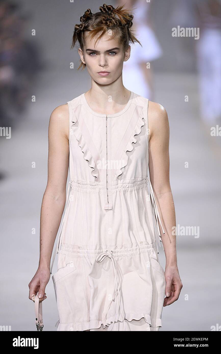 Sandra Schmidt on the catwalk for Milan: Diesel Black Gold RTW Spring ...