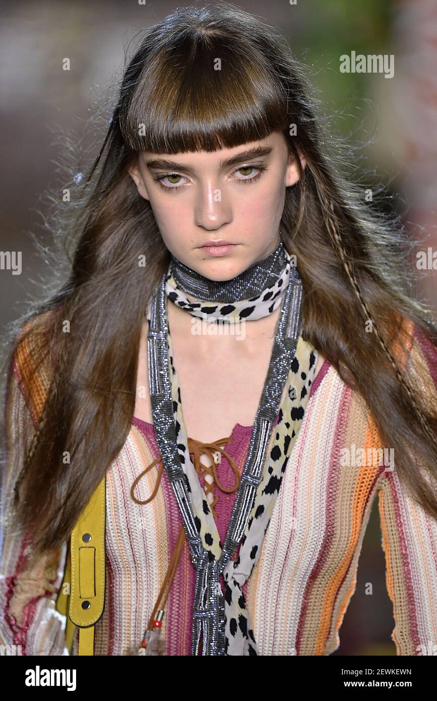 Julia Ratner on the catwalk for Milan: Roberto Cavalli RTW Spring ...