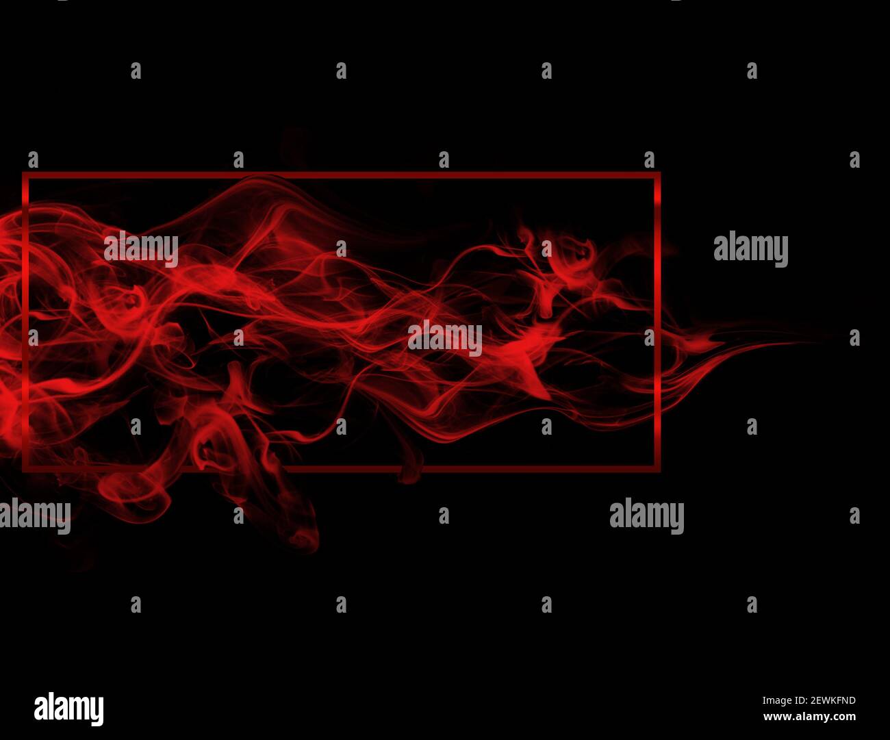 A red smoke like texture over a thin rectangular frame on the left side ...