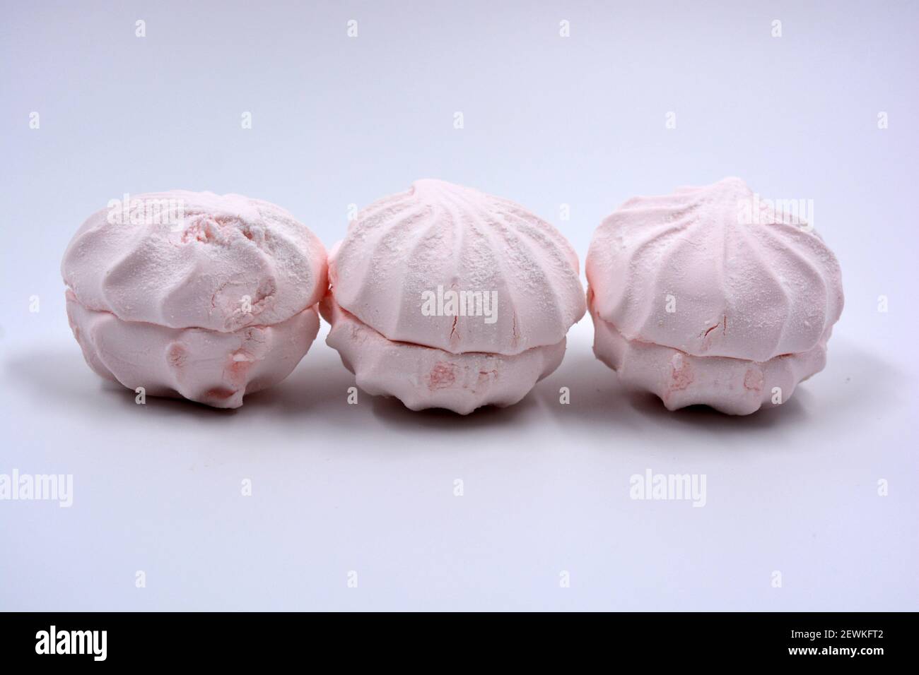 Beautiful and tasty air white pink marshmallow made in Ukraine is ...