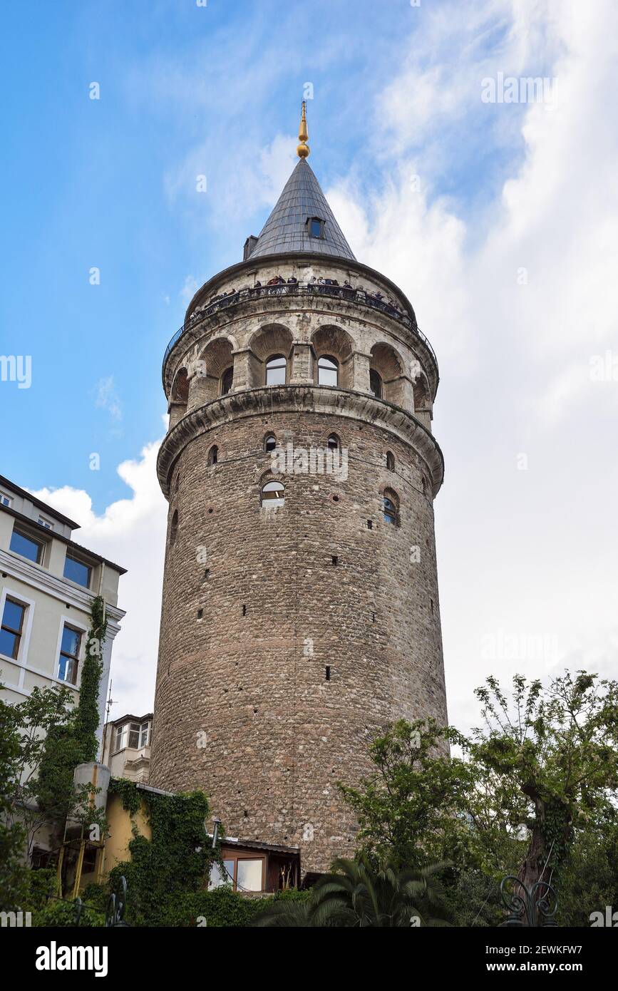 Galata tower on the sky background Stock Photo - Alamy
