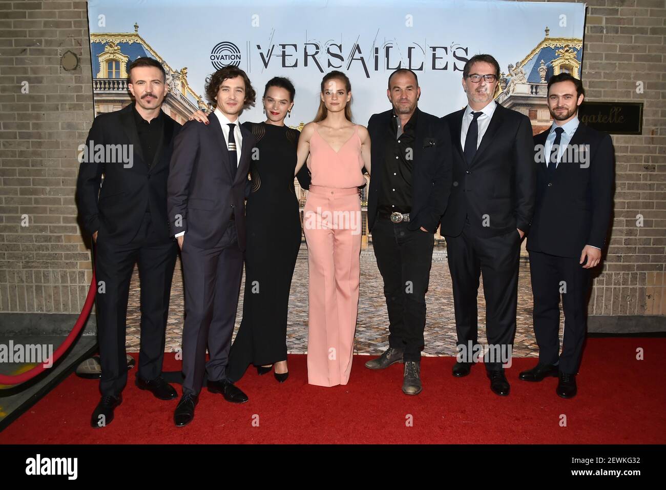 (L-R) Actors Tygh Runyan, Alexander Vlahos, Anna Brewster, Noemie ...