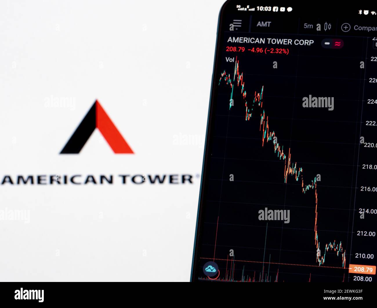 In this photo illustration the stock market information of American ...