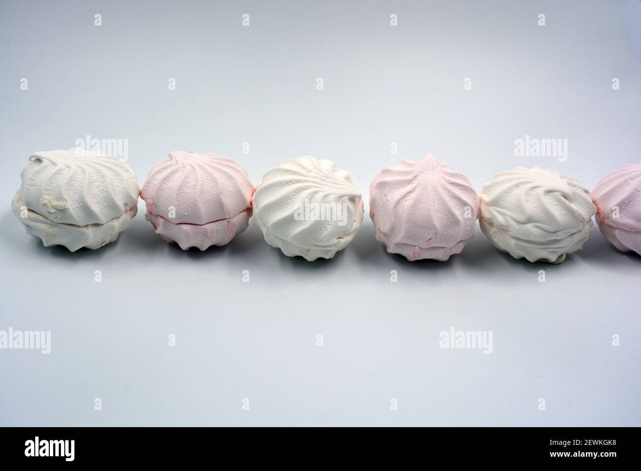 Beautiful and tasty air white pink marshmallow made in Ukraine is ...